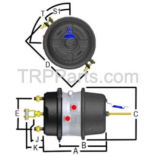 3030 BRAKE CHAMBER - FOR INTRAAX 14" (35.6CM)